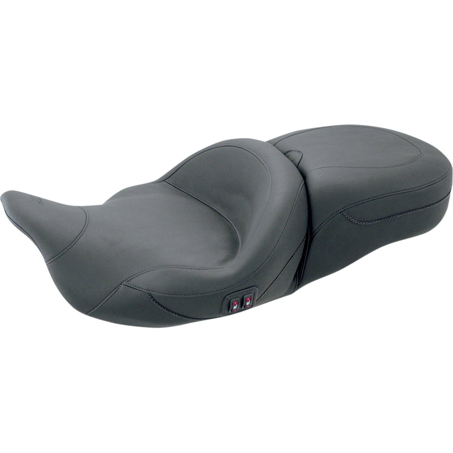 MUSTANG 0801-0601 79646 Heated One-Piece 2-Up Vinyl Touring Seat - Pla ...